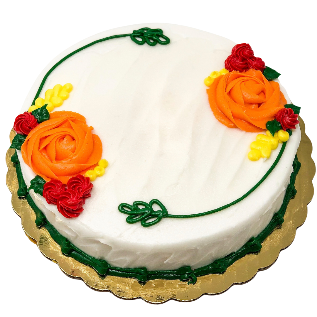 Autumn Floral Round Cake – Baker Maid | Wholesale & White Label Bakery